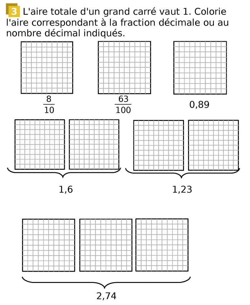 Comprendre les fractions - Représentation géométrique - Exercice ...