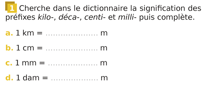 Longueurs, masses, contenances - Connaître les significations des ...