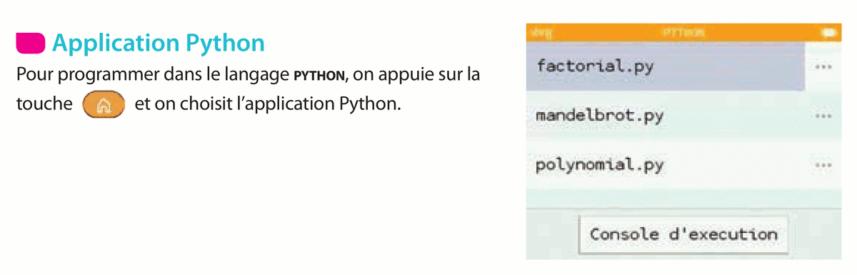 Fiche calculatrice : Calculatrice NUMWORKS - Application Python