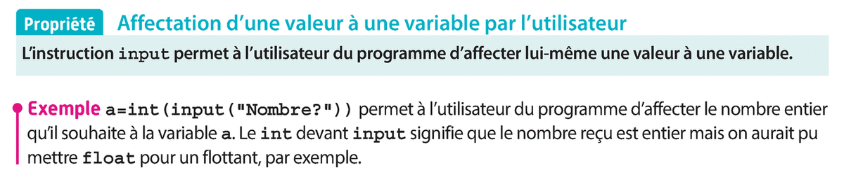 Programmation en langage Python - Types de variables et affectation - Affectation d’une valeur à ...