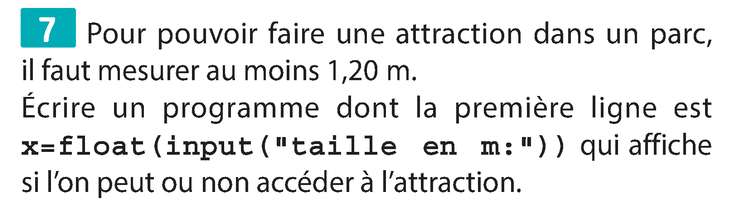 Programmation en langage Python - Écrire une instruction conditionnelle - Exercice avec solution n°7