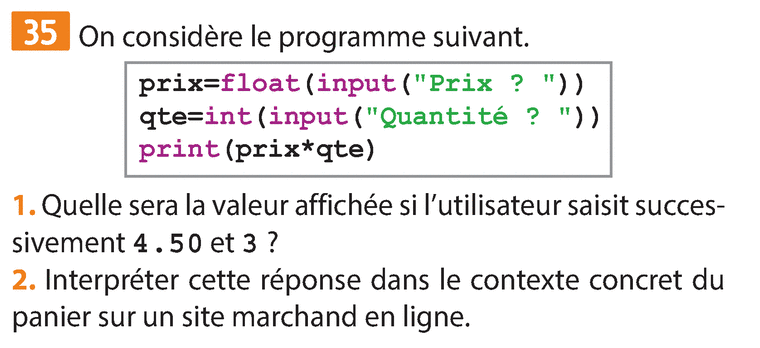 Programmation en langage Python - Comprendre l’affectation - Exercice d’entraînement n°35