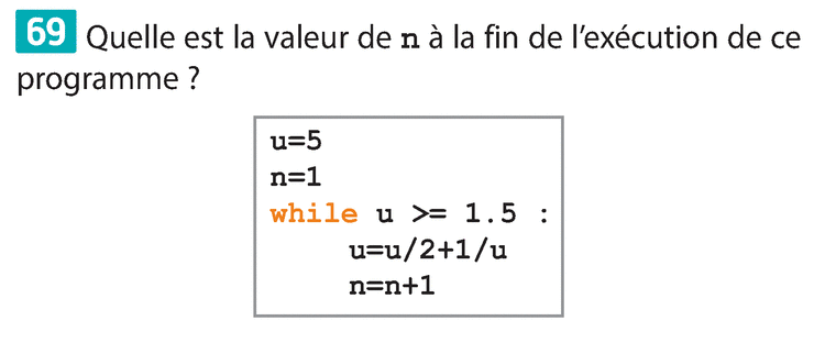 Programmation en langage Python - Comprendre une boucle while - Exercice d’entraînement n°69