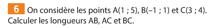 Vecteurs et repère - Calculer la norme d’un vecteur - Exercice n°6