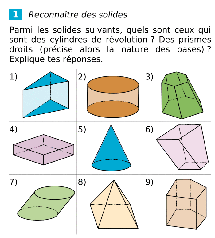 Prismes et cylindres - Patrons et perspective - Exercice n°1 ...
