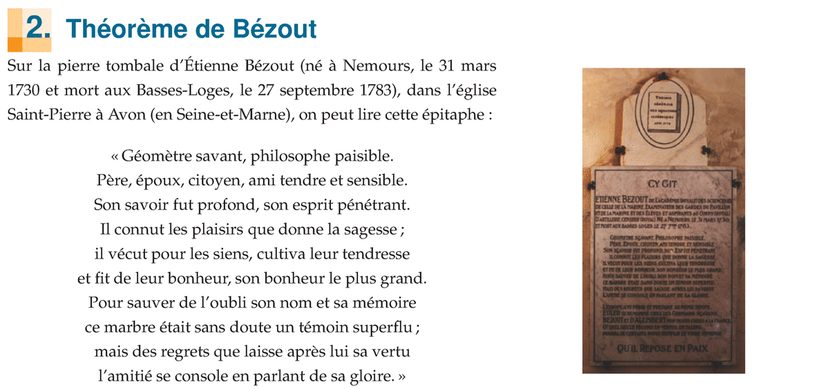PGCD. Théorèmes de Bézout et de Gauss - Théorème de Bézout (cours)