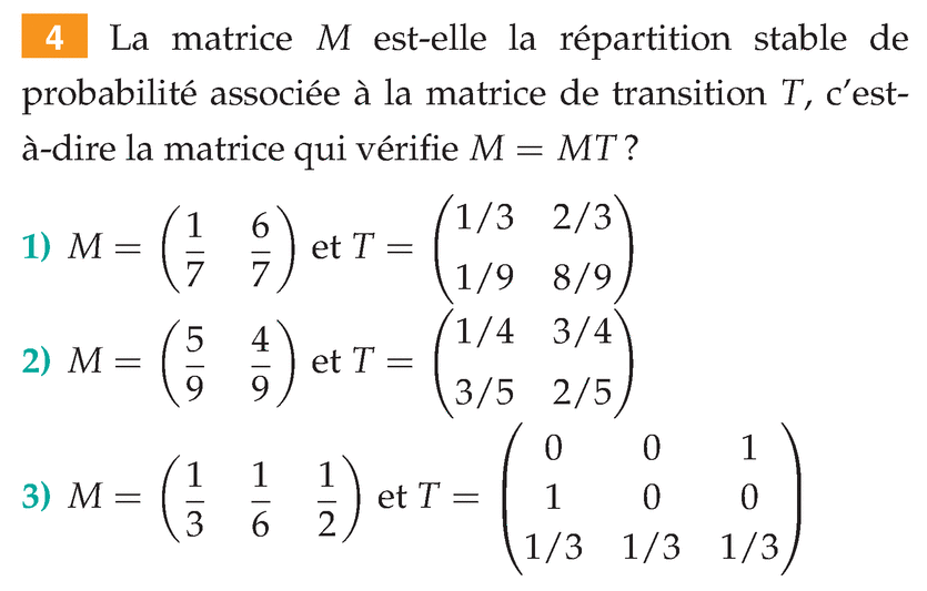 Suites de matrices et marches aléatoires - Activités mentales ...